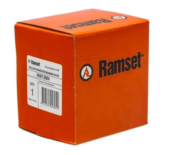Ramset 4 x 8mm 8 -13mm Hollow Wall Anchor - 100 Pack