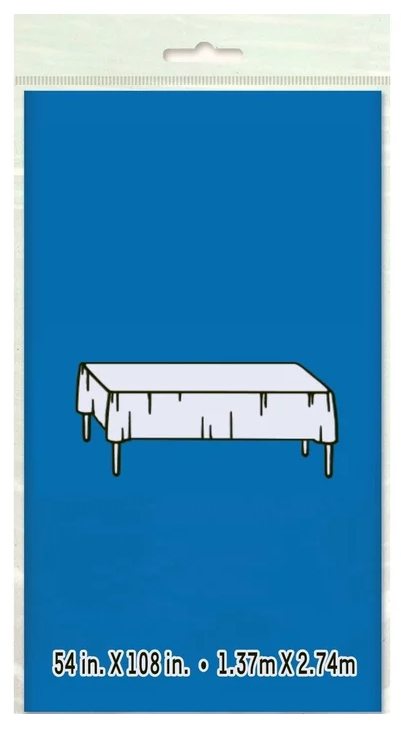 Royal Blue Rectangular Plastic Tablecloth - 137cm x 274cm