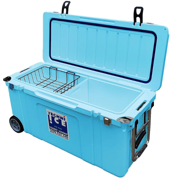 Techni Ice Signature Hardcore Ice box 120L Light Blue with Wheels