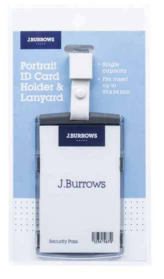 J.Burrows ID Holder with Lanyard Portrait Grey